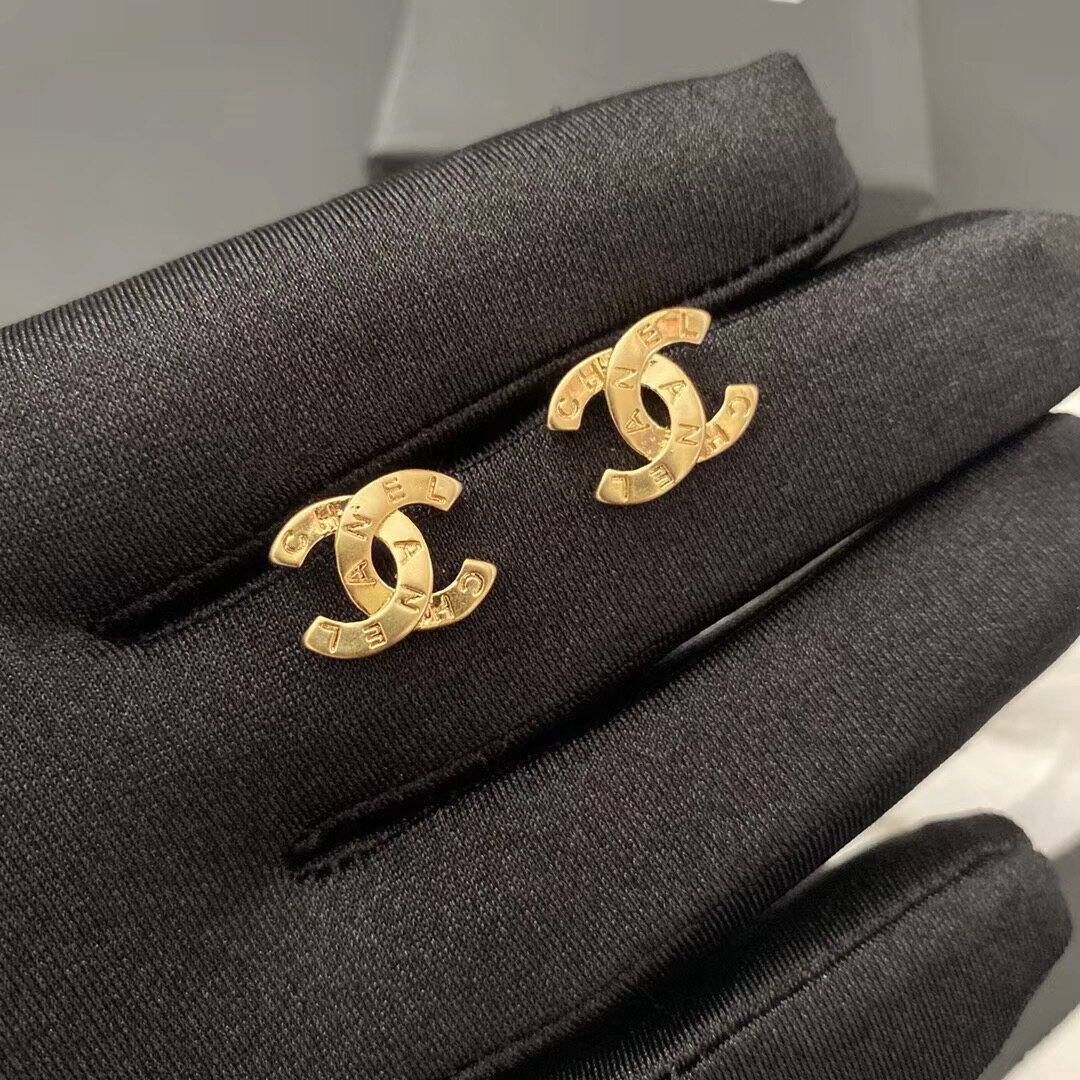 Fashion Double CC Earring Titanium Steel Letter Logo Double CC Ear Hoop ...