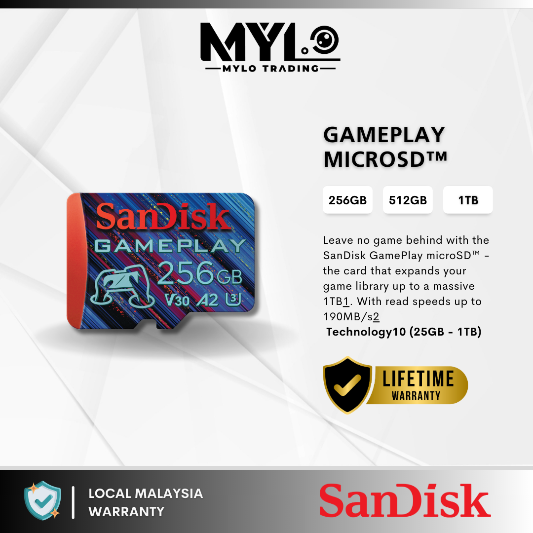 SanDisk GamePlay microSDXC A2 V30 U3 Mobile Phone And Handheld Game Memory Card SDSQXAV | Lazada