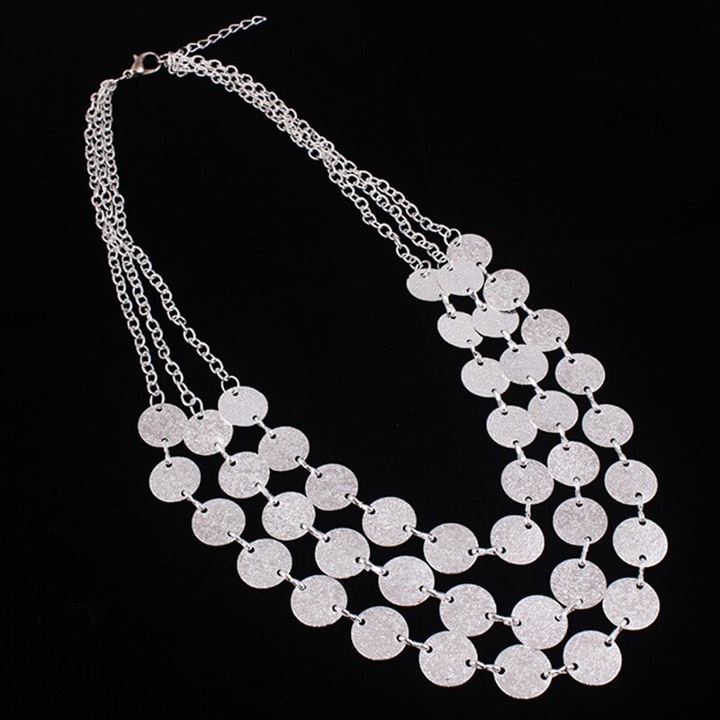 Women Multilayer Punk Coin Necklace Charm Choker Necklace Latest ...