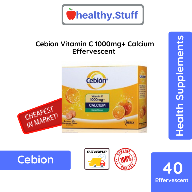 Cebion Vitamin C 1000mg+Calcium Effervescent Tablets (1 tube / 4 tubes) | Lazada