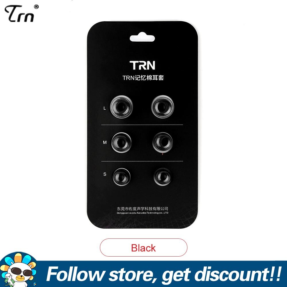 FAAEAL TRN Eartips 3 Pairs(6pcs) L M S Memory Foam Ear Tips Replaceable ...