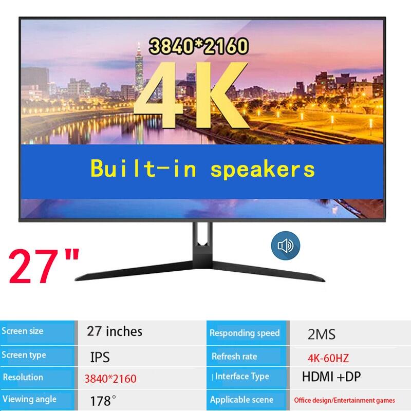 27 Inch 4K Monitors Gamer LCD HD Gaming Monitors PC HDMI/DP Monitors 2K ...