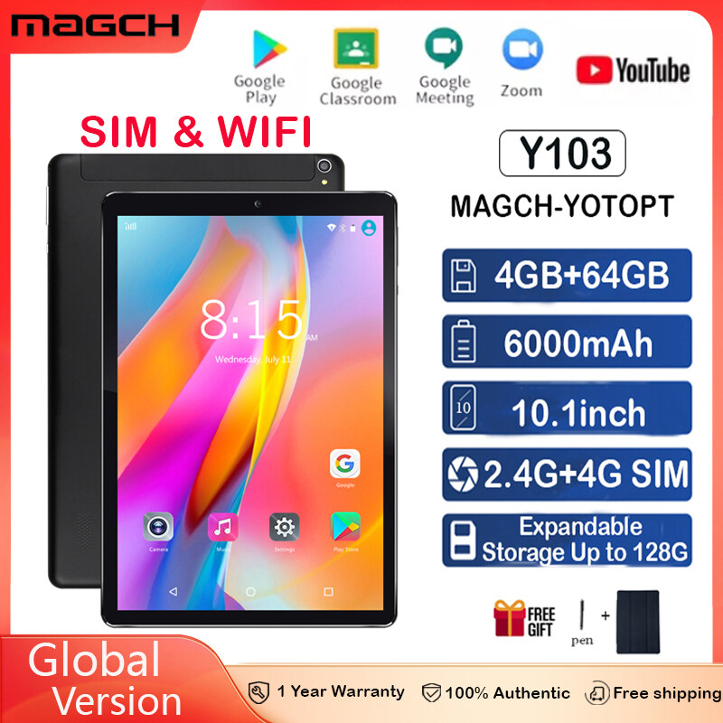 MAGCH Tab แท็บ T10/Y103 10.1นิ้วแอนดรอยด์11 6580MAh 4GB RAM 64GB รอม4G ...