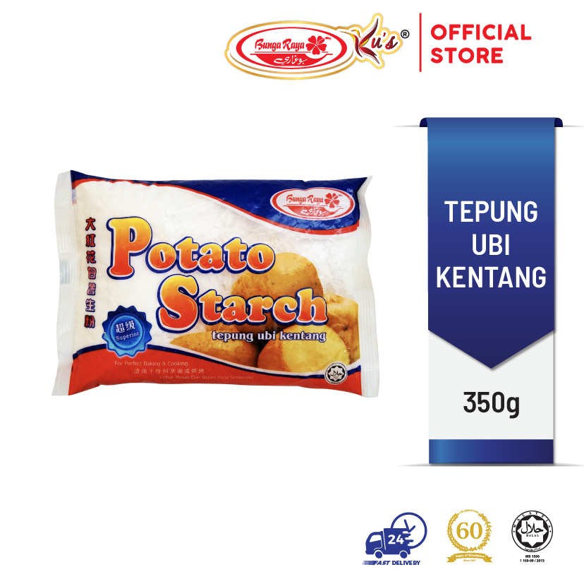 Tepung Ubi Kentang / Potato Starch 350g (Bunga Raya Ku's) | Lazada
