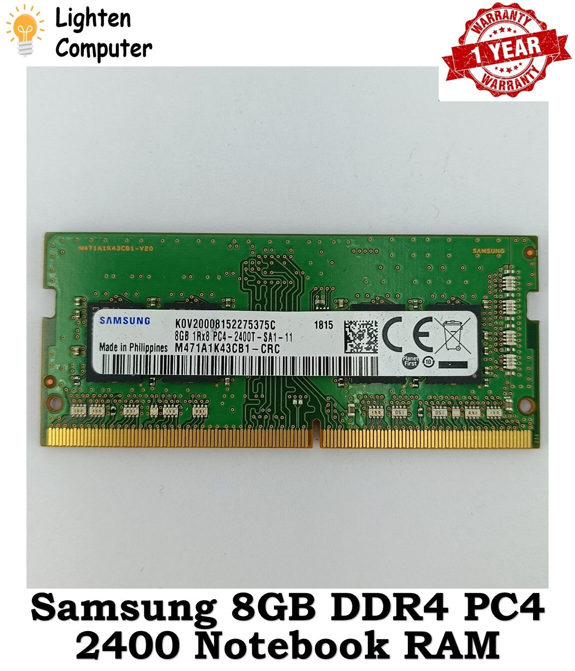 SAMSUNG DDR4 2400Mhz 4GB 1Rx16 / 2400MHz 8GB 1Rx8 PC4 LAPTOP RAM - Used ...