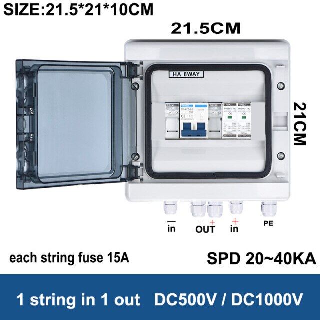 Solar Photovoltaic PV Combiner Box With Lightning Protection 2/1 Input ...