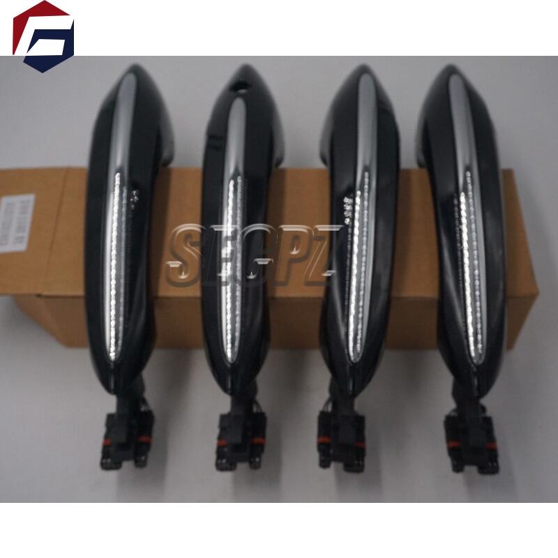 สีดำสีสบายประตูเข้าบ้าน Handle สำหรับ BMW 5 Series F11 520d 520i 523i ...