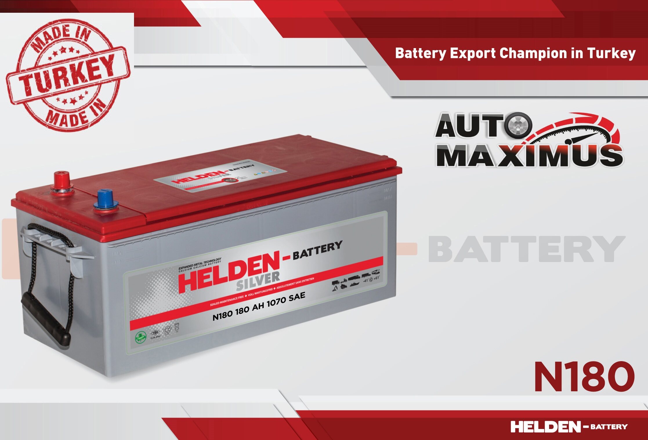 Helden DIN B 180ah (N150) Maintenance Free Truck Battery | Lazada
