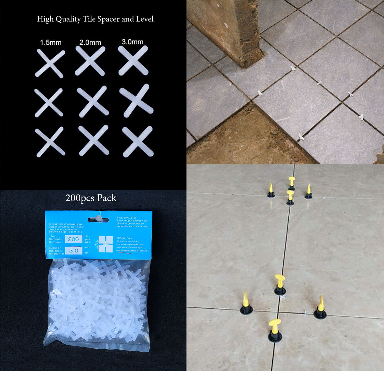 Tile Spacer for Tiles Spacing Control 200pcs per Package1.5mm to 3.0mm ...