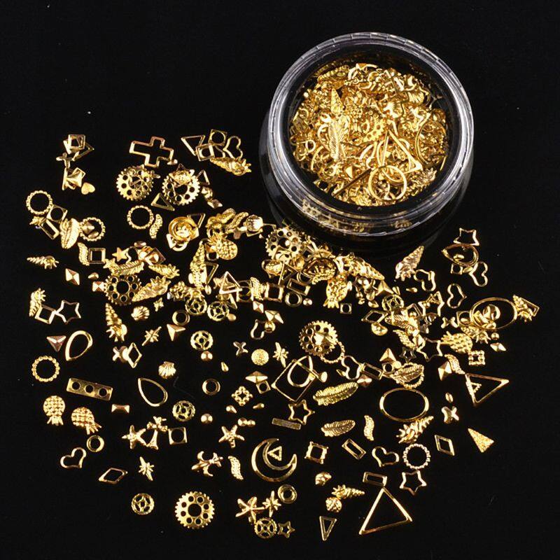120Pcs Mixed Steampunk Golden Metal Moon Star Cogs Gear Conch Pineapple ...