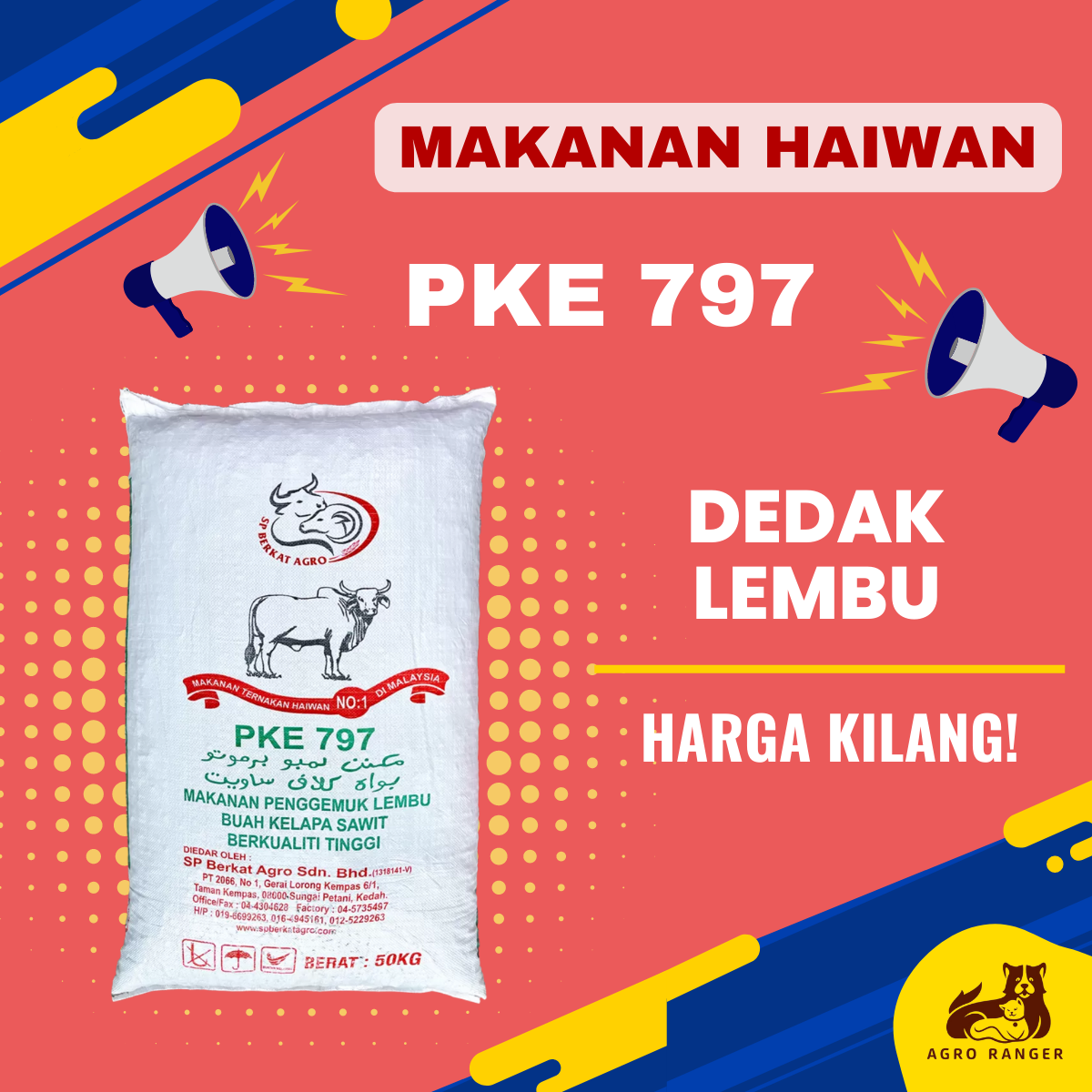 SP Berkat 797 Makanan Penggemuk Lembu / Dedak Lembu PKE Biji Kecil ...