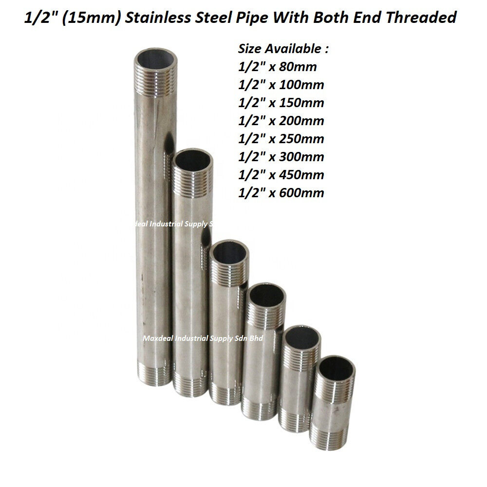 Quality 1/2 Inch (15mm) Stainless Steel Extension Pipe Both End ...