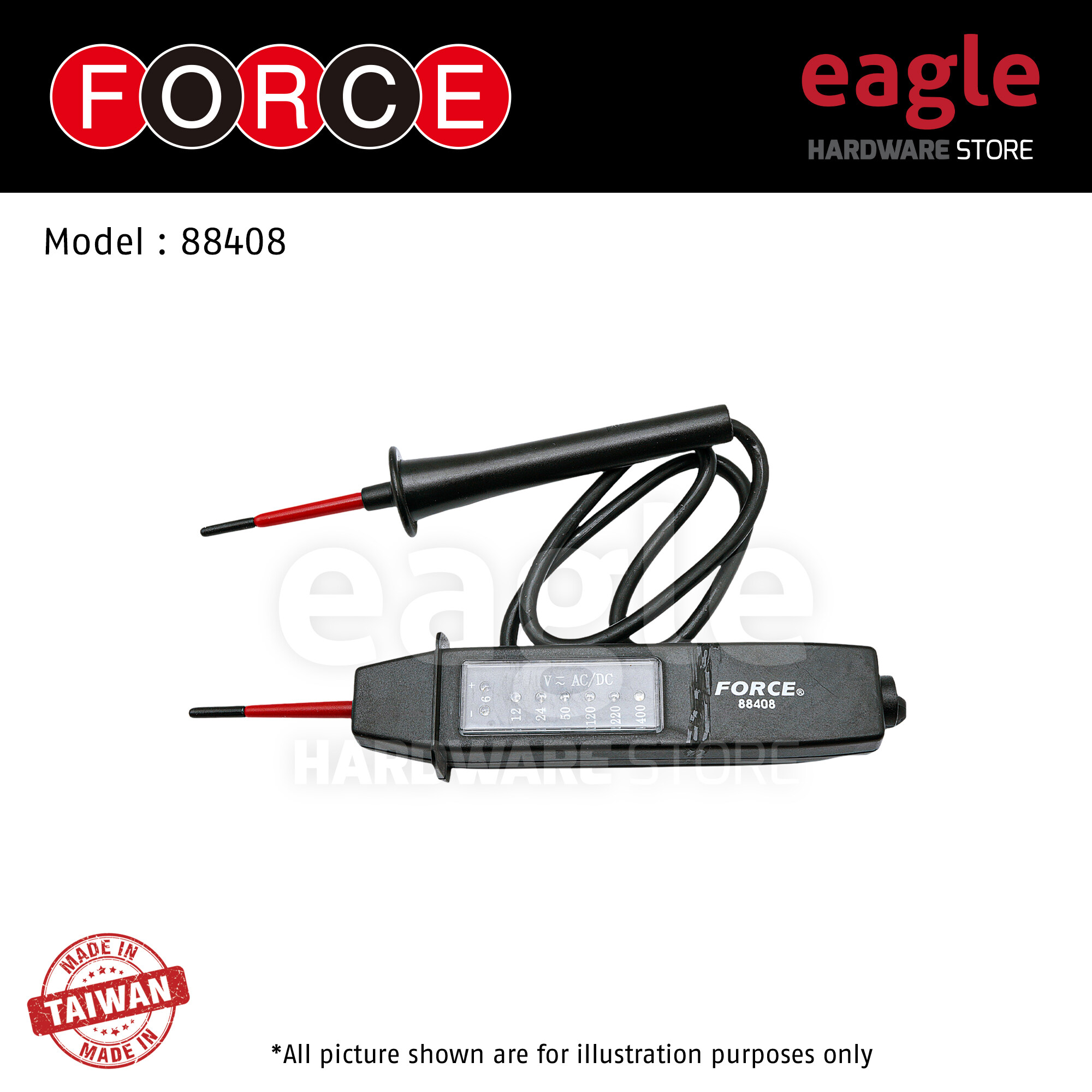 Force 88408 6 - 400V AC / DC Universal Voltage Tester | Lazada