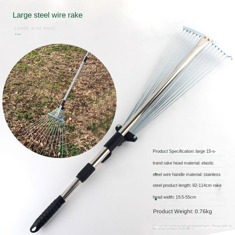 💖READY STOCK💖15-tooth Grass Rake Garden Lawn Grass Rake Dead Leaves ...