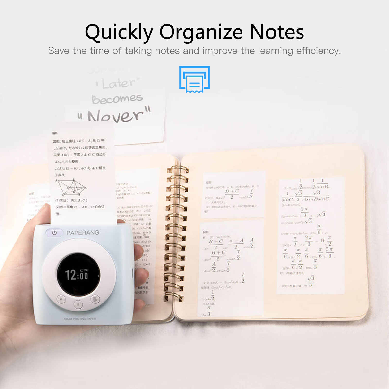 PAPERANG ปริ้นเตอร์บลูทูธไร้สาย,ปริ้นเตอร์มือถือขนาดพกพาได้ความละเอียด ...