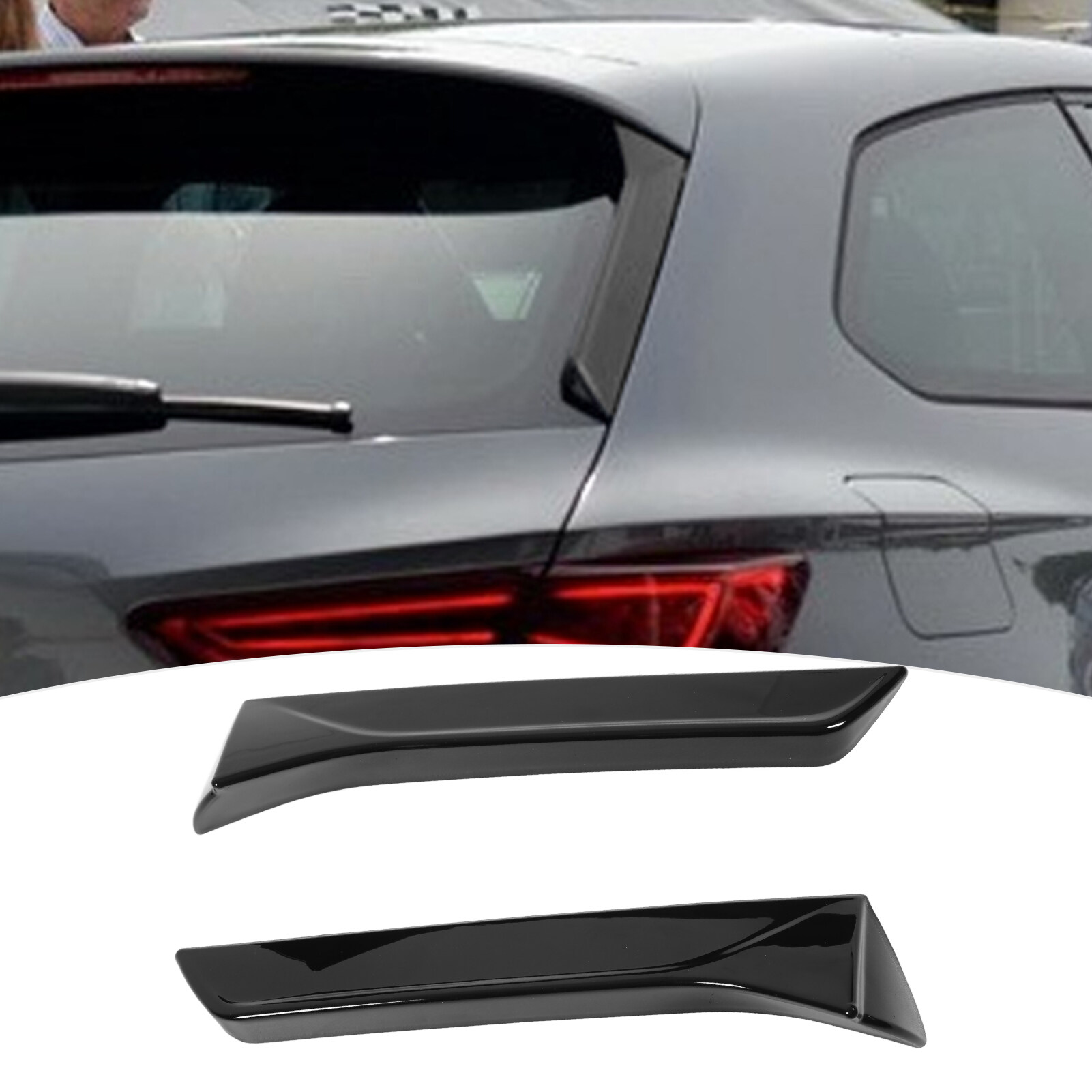 Rear Window Wing Trim, Clear Coating Exterior Peel and Paste Rear ...