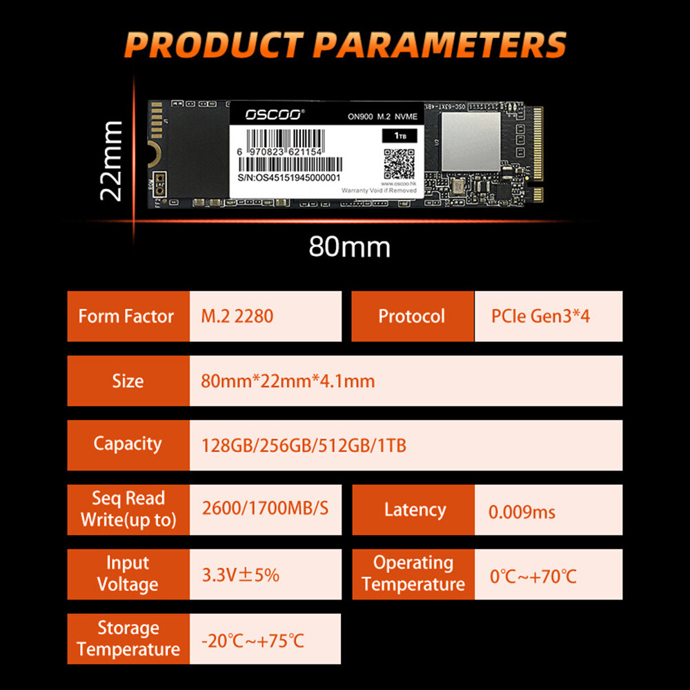 OSCOO TLC + 2263XT M.2 2280 PCIe NVME M.2 SSD 1TB 512GB 256GB 128GB ภายในโซลิดสเตทไดรฟ์ ...