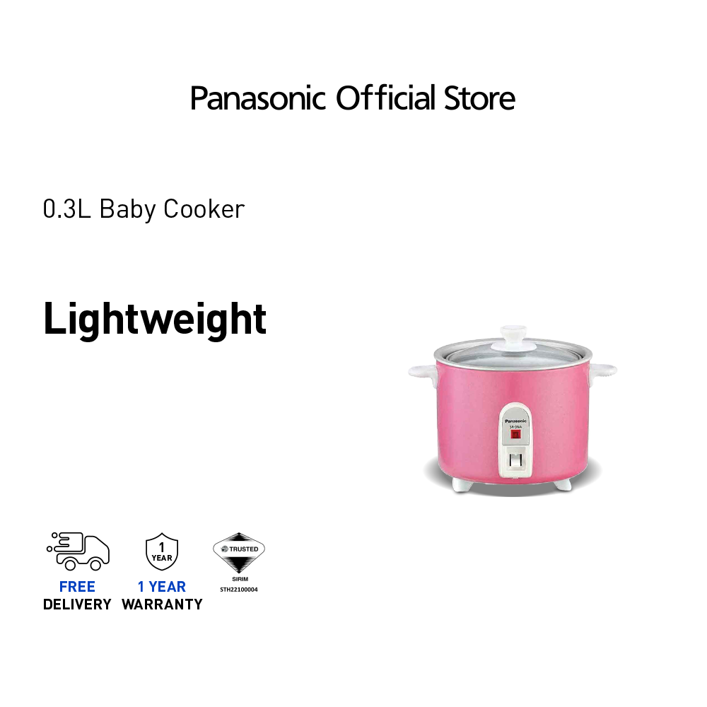 PANASONIC SR-3NAP Baby Rice Cooker 0.3L 0.16KG SR-3NAPSK Auto Cooking Small Baby Food Glass Lid ...