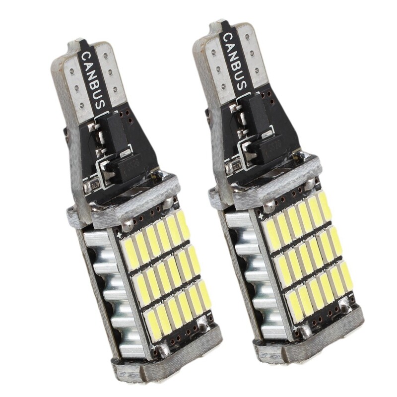 2x T15 W16W 45 SMD 4014 LED Car Reverse Back Light Bulbs 6000K White ...