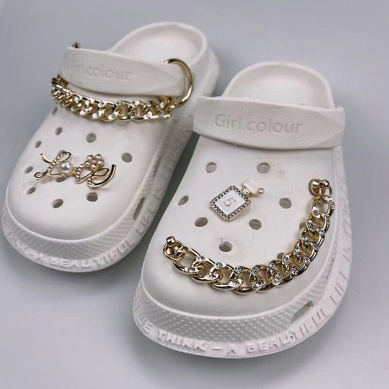JZ flash sale????????????Chain Shoe Charms Metal Charm Decoration for ...
