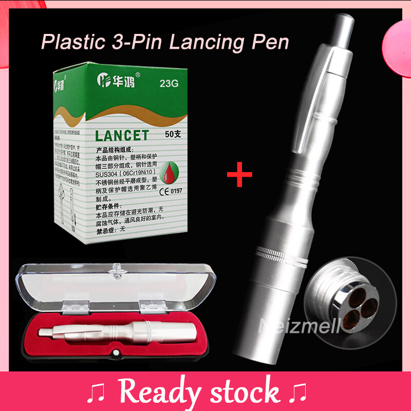Plastic 3-Pin Lancing pen Bleeding Pen Blood cupping lancing device ...