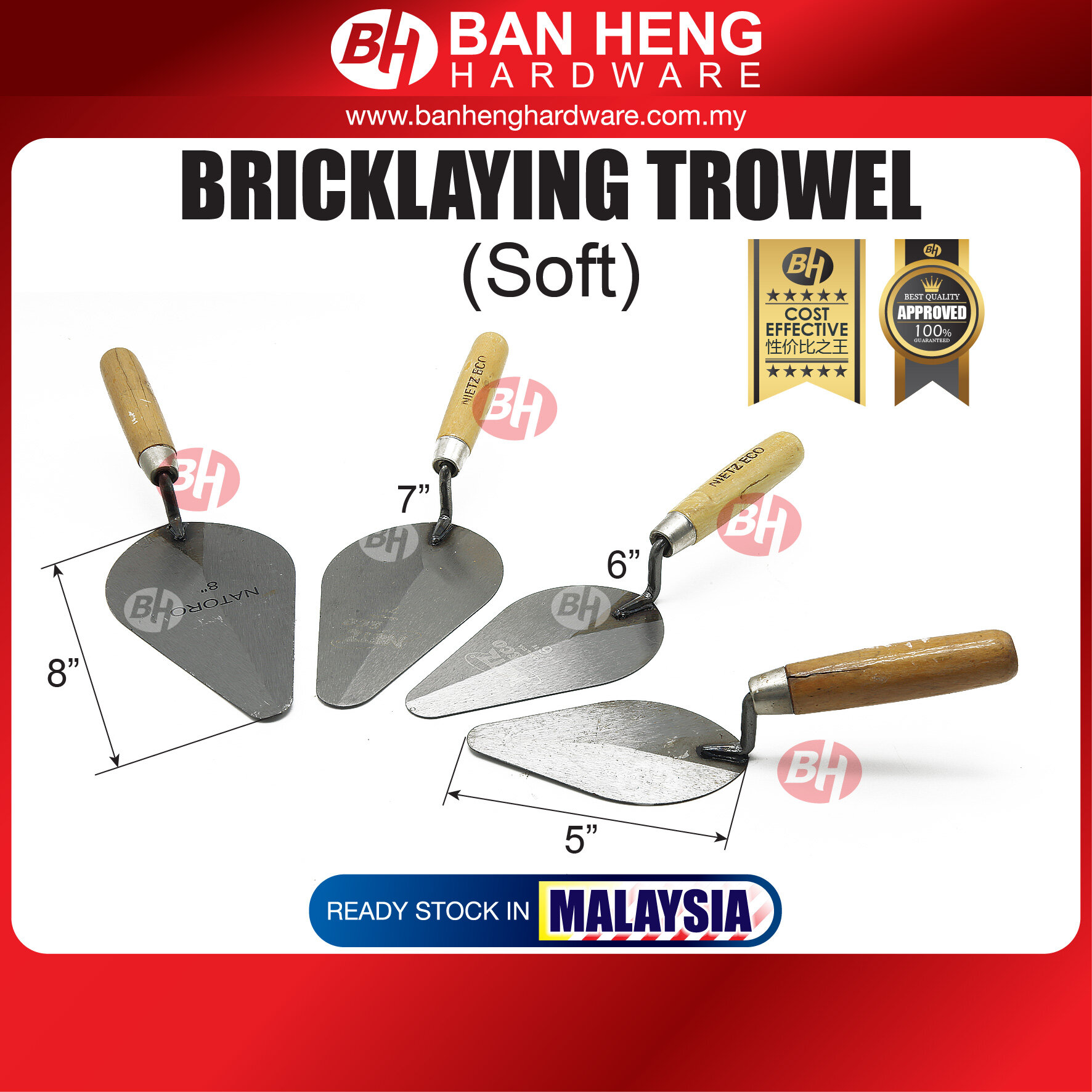 5",6",7"& 8" BRICKLAYING TROWEL - SOFT | Lazada