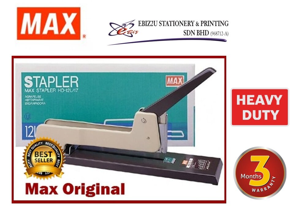MAX HD-12L/17 Heavy Duty Manual Stapler - 160 sheets Capacity (Heavy ...