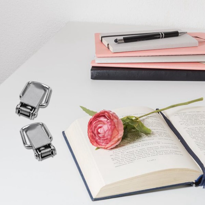 Cabinet Silver Tone Spring Loaded Toggle Switch Latch Hasp 4 pcs - MixASale