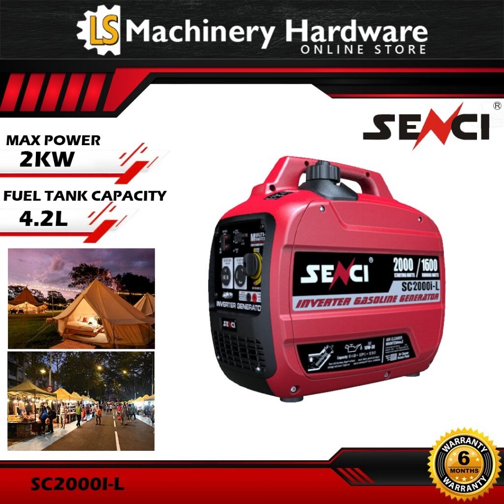 SENCI SC2000i-L 2000W Inverter Gasoline Generator - 6 Months Warranty ...
