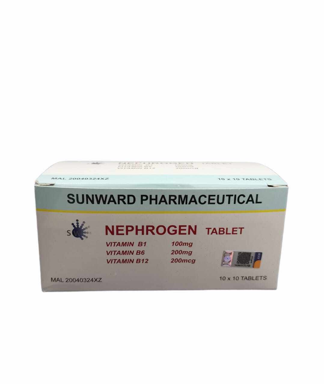 SUNWARD NEPHROGEN TABLET 10X10'S [EXP: 5/2023] | Lazada