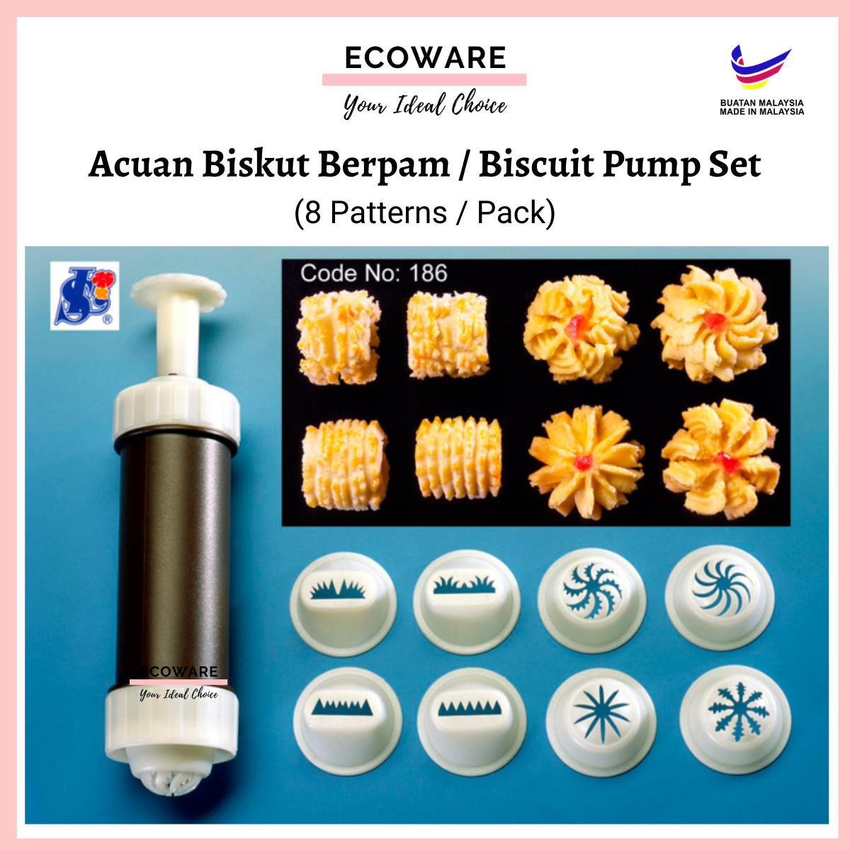 Acuan Biskut Berpam | Acuan Tart | Biscuit Pump | Kuih Biskut Tart Roll ...