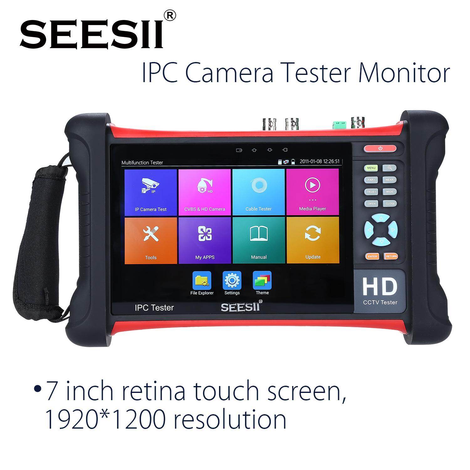 SEESII 7 นิ้ว 4K 1080P IPC กล้องหน้าจอทดสอบซีซีทีวี TVI CVI AHD SDI ...