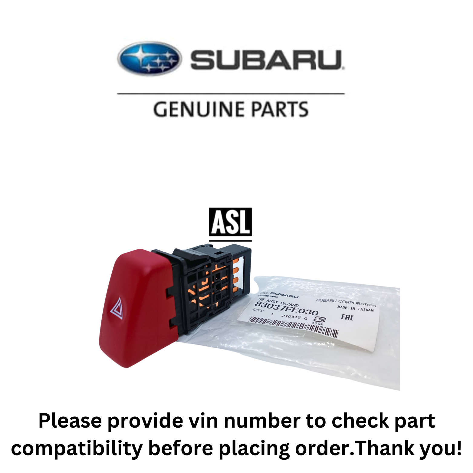 Genuine Subaru Red Hazard Light Switch Impreza WRX STI GDA GDB | Lazada