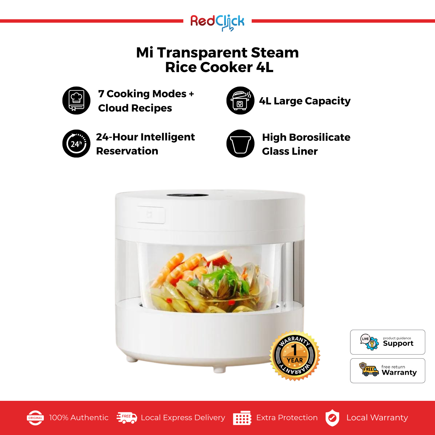 Mijia Transparent Steam Rice Cooker 4L /MFB04M Electric Cooker OLED ...