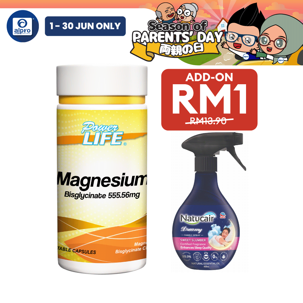 Powerlife Magnesium 100mg 60s | Improve sleep quality / Stress Anxiety ...