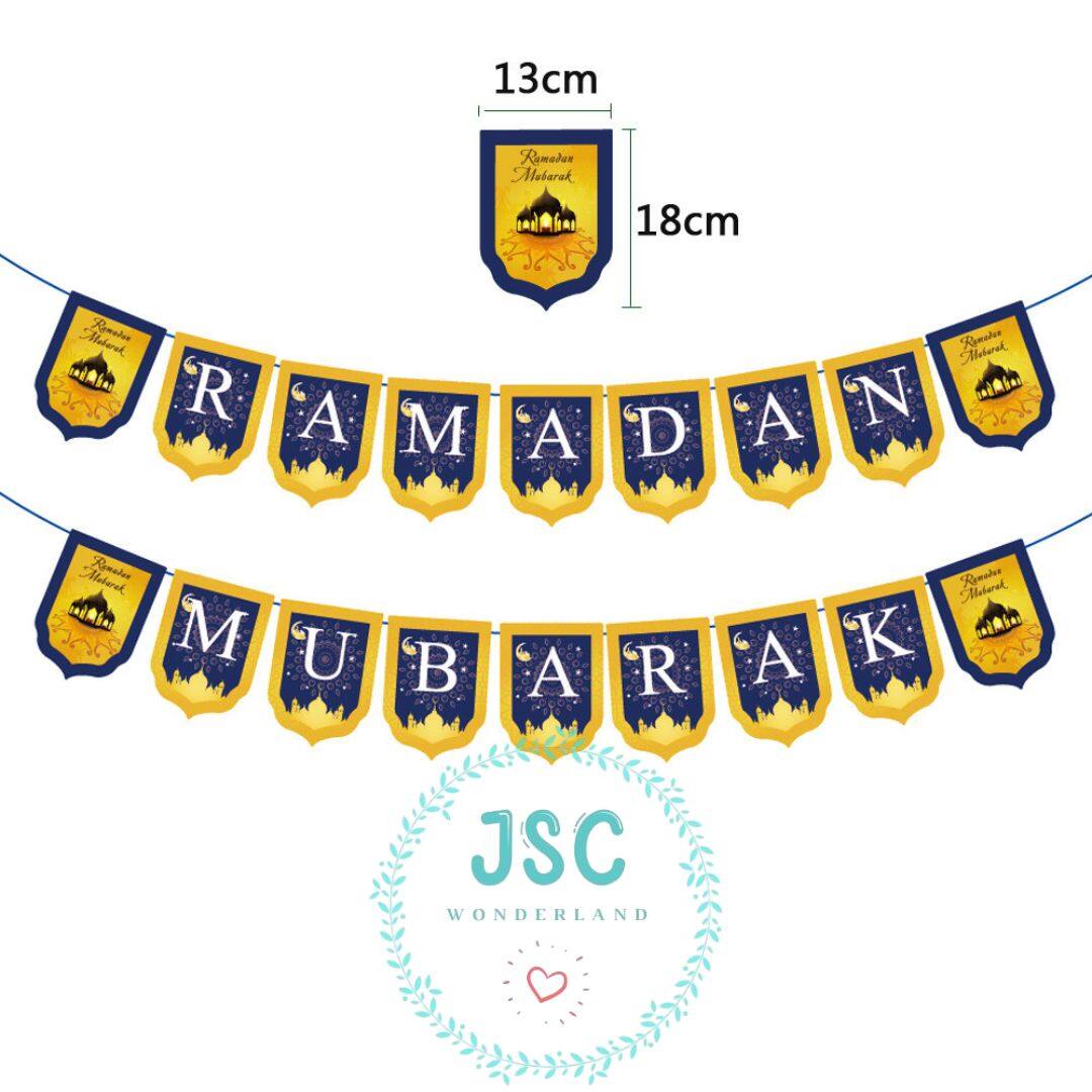RAMADAN MURABAK Hari Raya Eid Mubarak Ramadan Party Flag Banner | Lazada