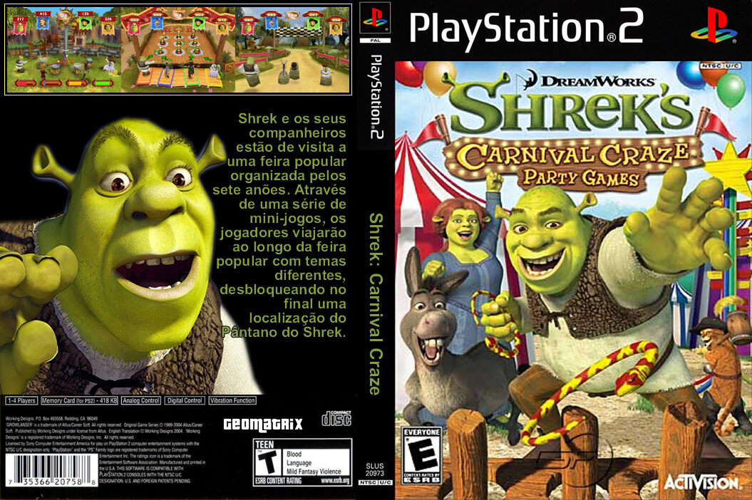 PS2 DreamWorks Shrek's Carnival Craze - Party Games , Dvd game ...