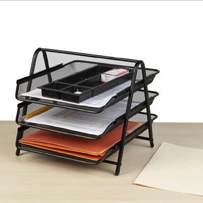 3 Tier Wire Mesh Tray Document Letter Paper Tray Sorter Collection | Lazada