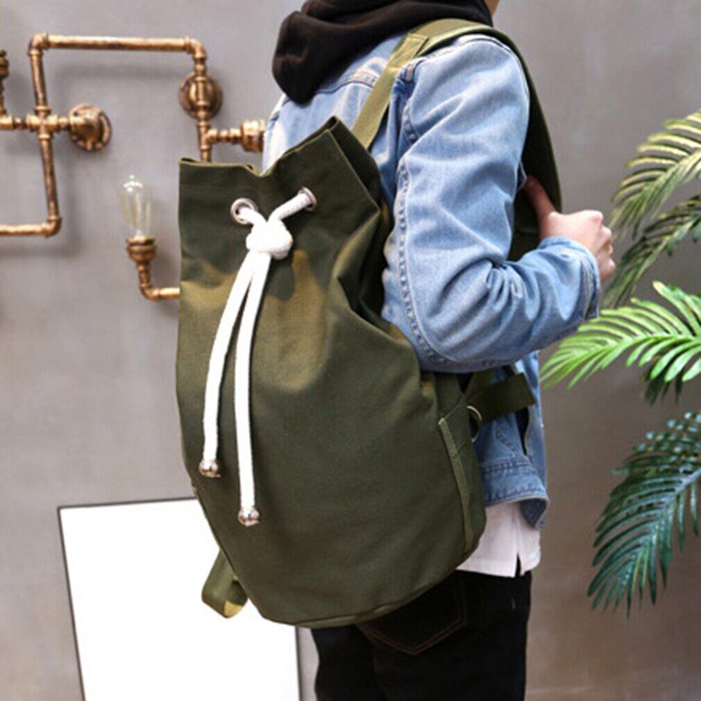 Drawstring Bags Sports Waterproof Pouch Backpack Pull Rope Canvas Gym ...