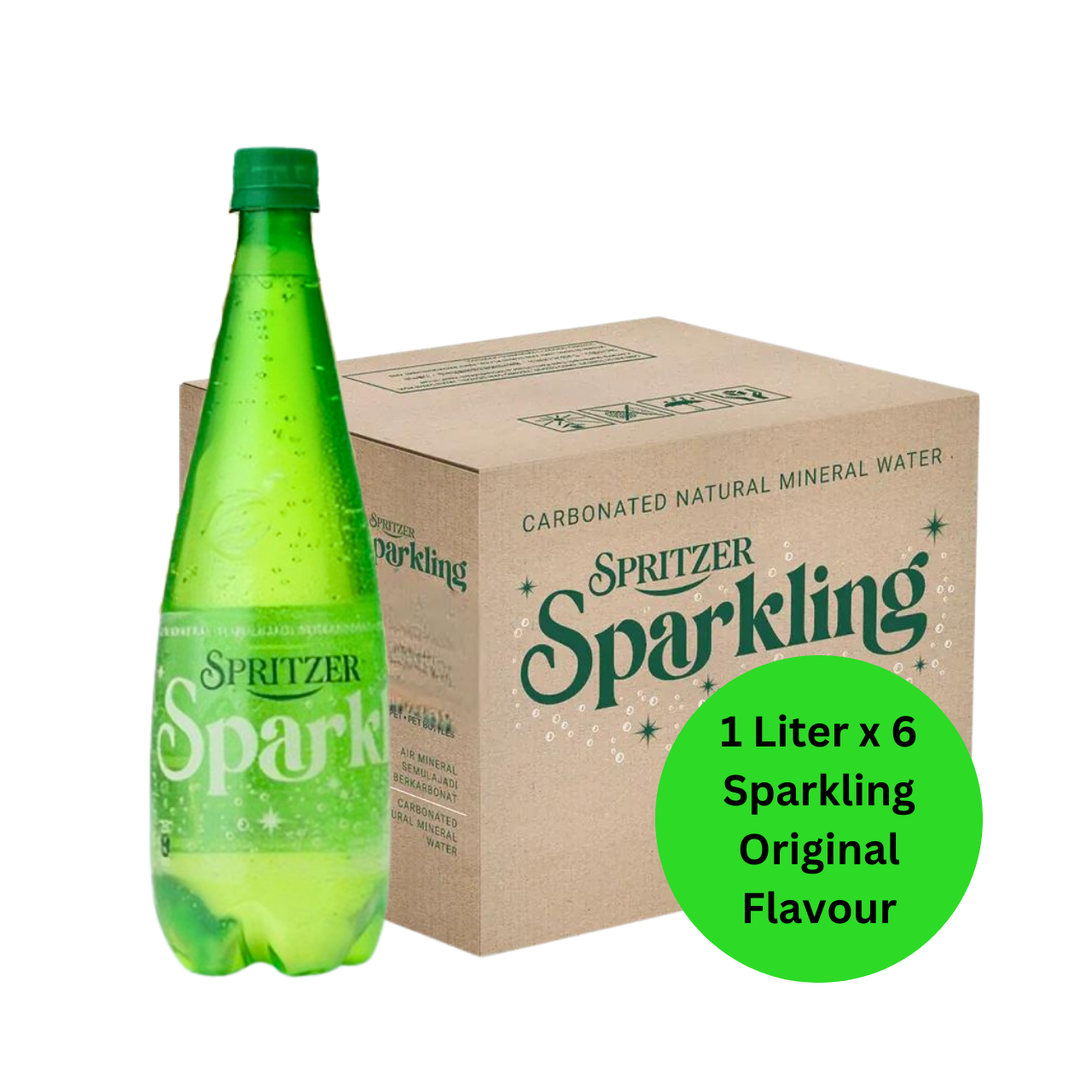 (FRESH BATCH) WJS Spritzer Sparkling Natural Mineral Water Spritzer Sparkling Water 1L 1 Litre ...