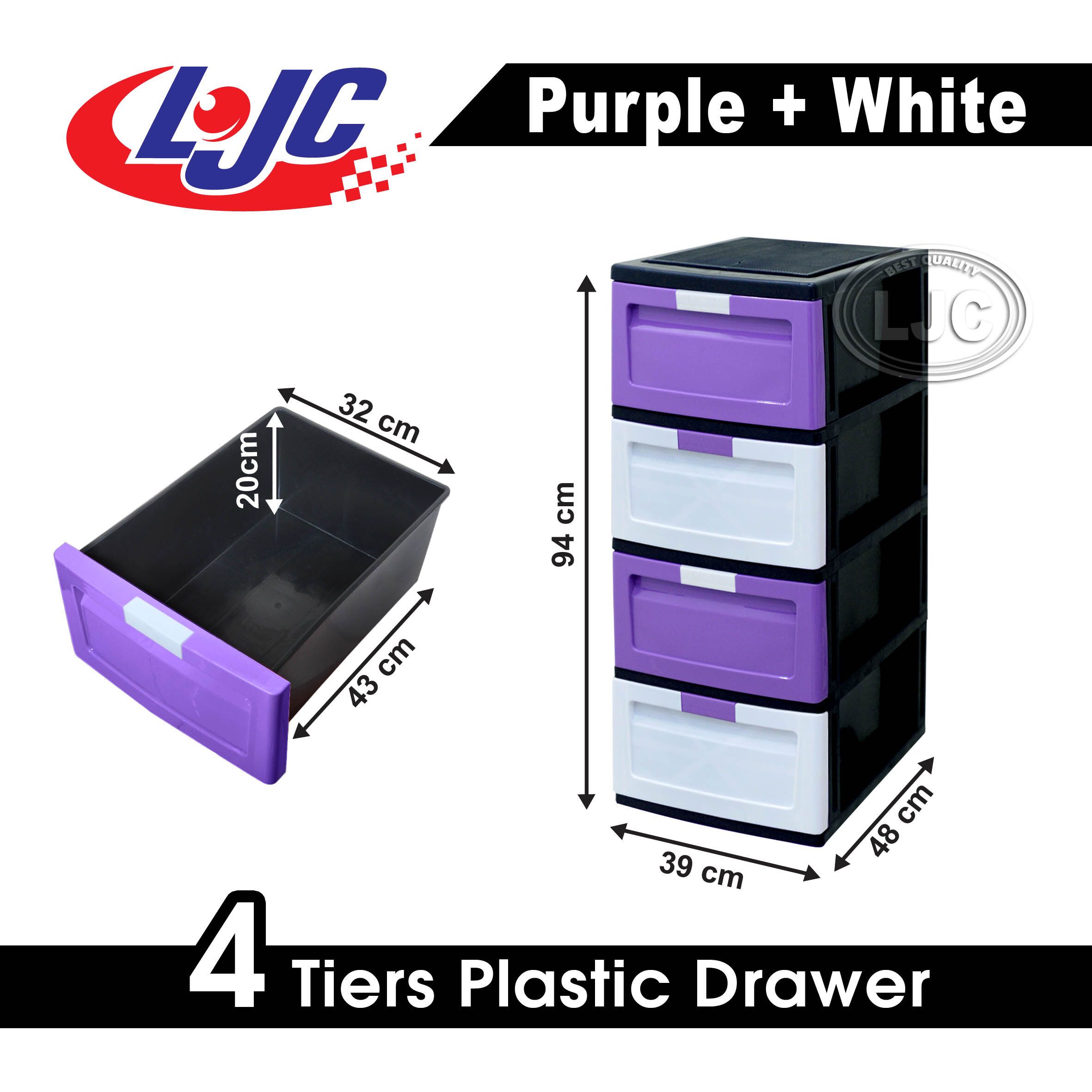 Plastic Drawer Storage Cabinets 3/4/5 tier / Laci Plastik / Almari ...