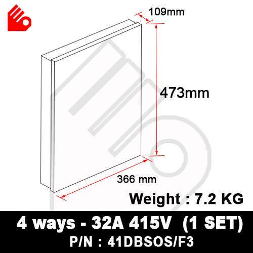 EATON MEMGUARD 3 PHASE METAL MULTIPOLE DISTRIBUTION BOX DB BOX WITH 32A ...