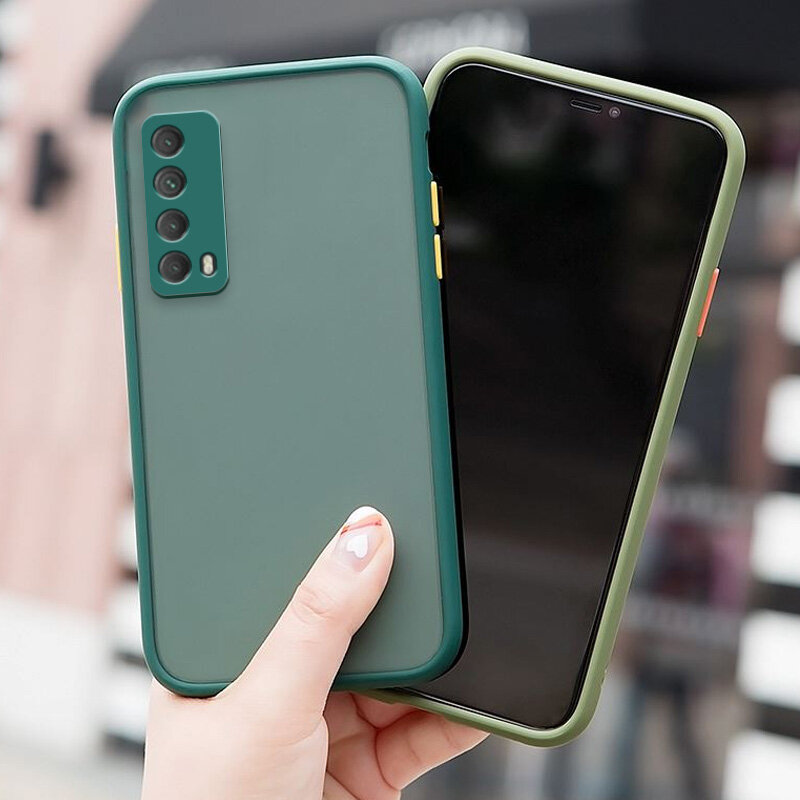 QAWSEDR เคสสำหรับหัวเหว่ย Y7A กล้องเต็มรูปแบบครอบคลุมซิลิโคนผิวแมตต์ ...