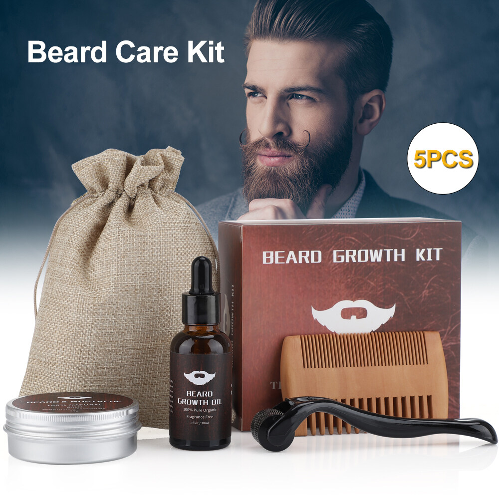 Beard Growth Kit ตัดผม Hair Growth Enhancer Beard Oil Serum บำรุงน้ำมัน ...
