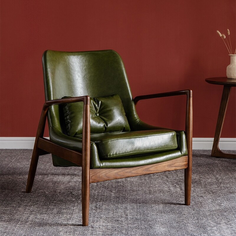 Single person sofa chair Scandinavian minimalist solid wood chair with ...