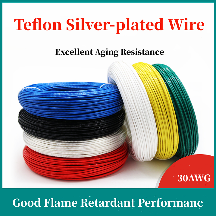 28AWG Teflon Silver Plated PTFE Wire High Temp High Purity OFC Copper Cables (20/5Meter) | Lazada PH