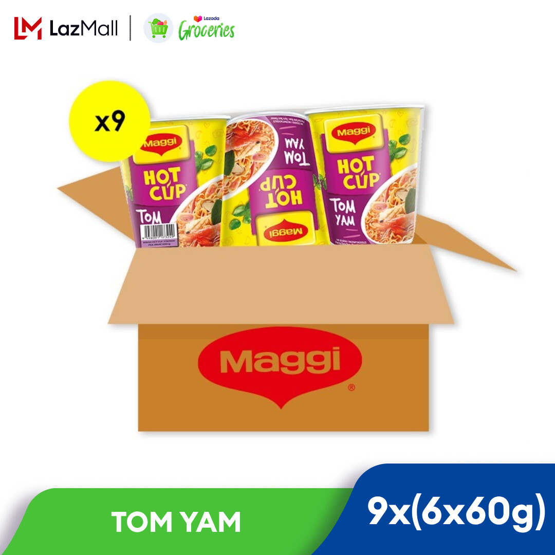 [CARTON] MAGGI Hot Cup Tom Yam 9x (6x60g) | Lazada