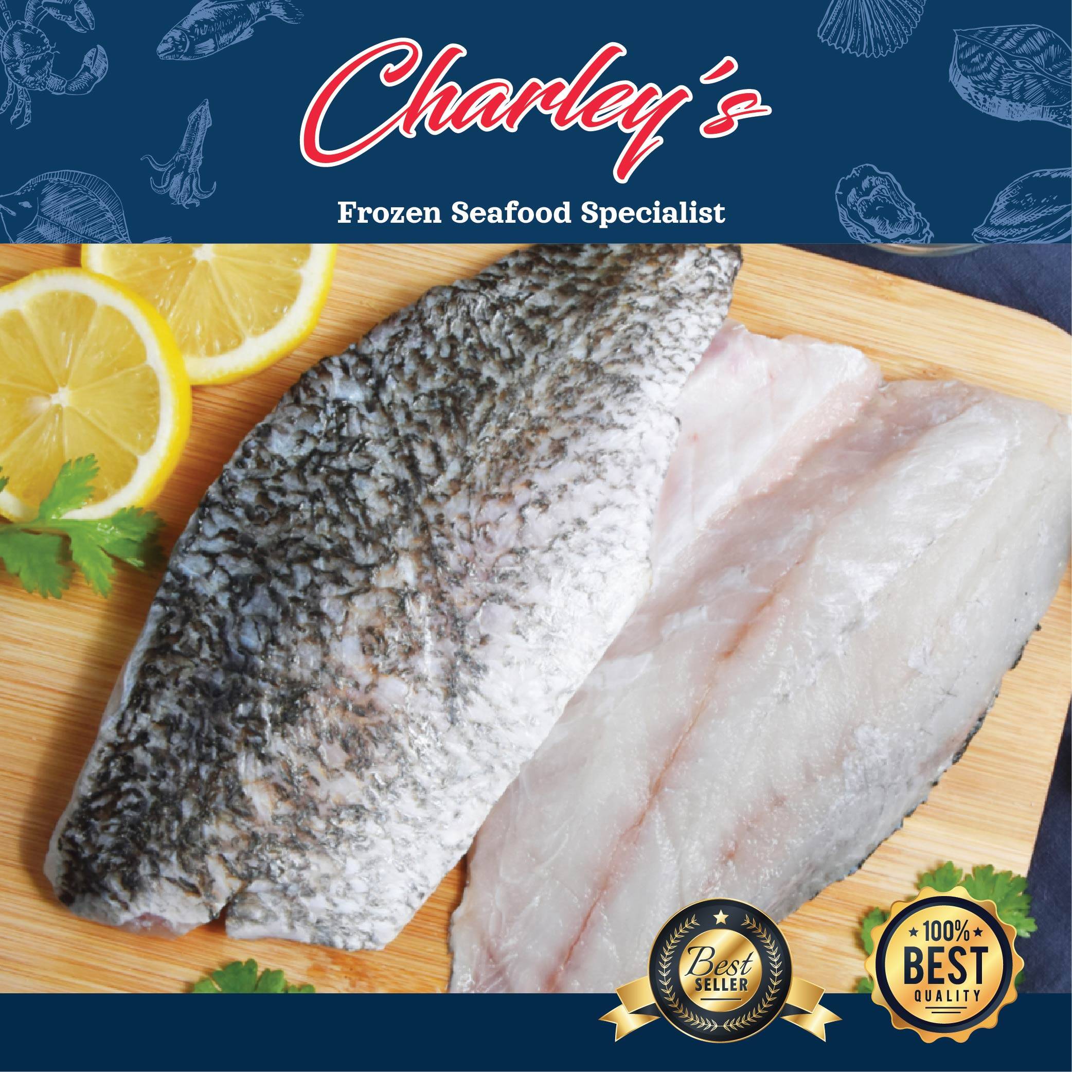 [ PREMIUM ] SIAKAP FISH FILLET 400-500G | Charleys Food | Lazada