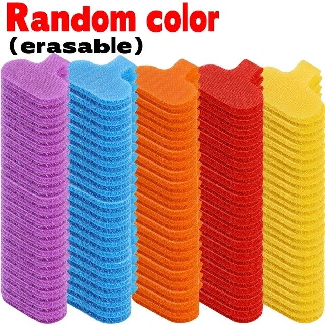 YESPERY 10/30/50pcs Cable Labels Ties Velcro Cable Ties Reusable With ...