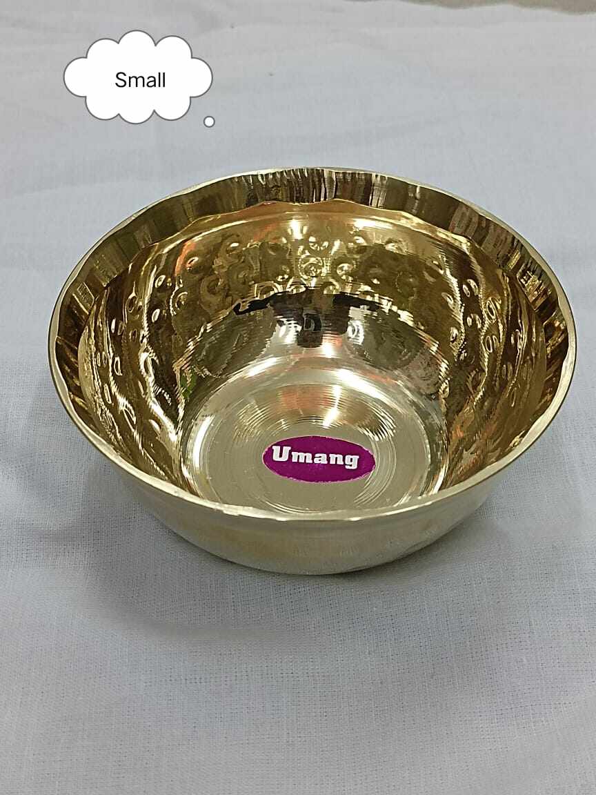Premium Heavy Brass Bowl/Prasadam Kinnam with Hammered Design | Lazada